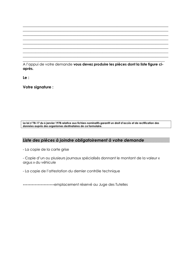 Modelé de requete au juge des tutelles (France) - DOC, PDF - page 3 sur 3 Modelé de requete au juge des tutelles (France) - DOC, PDF - page 3 sur 3