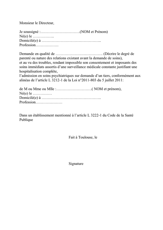 Modèle de lettre à faire rédiger par le tiers - DOC, PDF - page 1 sur 1 Modèle de lettre à faire rédiger par le tiers - DOC, PDF - page 1 sur 1