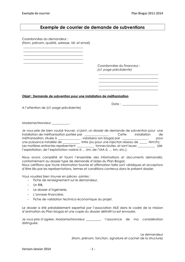 Demande de subvention - téléchargement gratuit documents PDF, Word et Excel