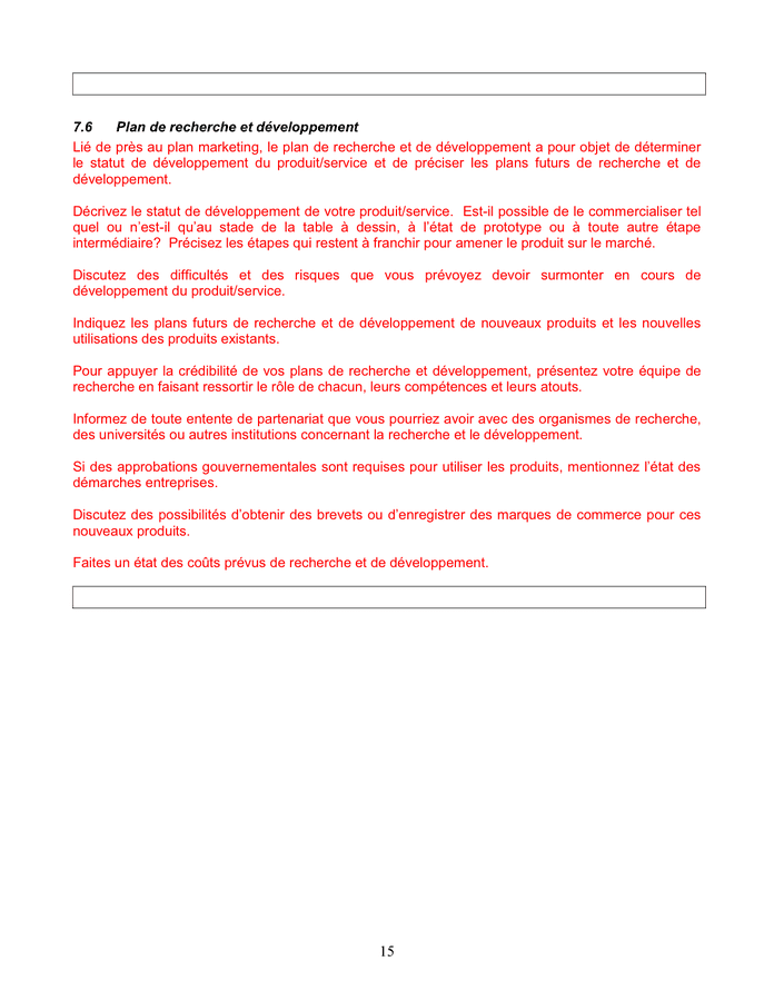 le plan d'une roc pour un devoir