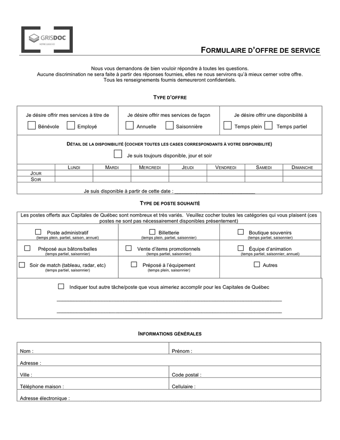 Modelé de formulaire - téléchargement gratuit documents PDF, Word et Excel