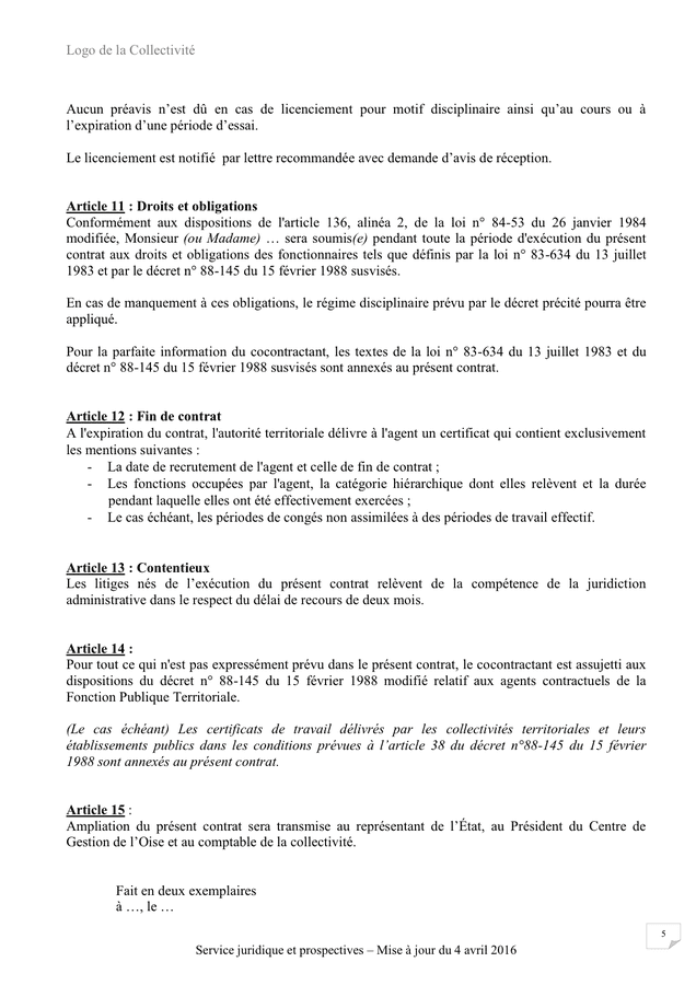 Modèle de contrat à durée indéterminée cdi | contrat de travail cdi ...