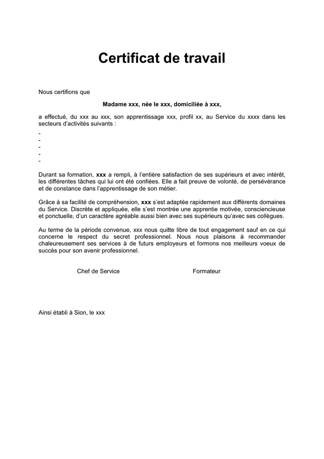 Certificat De Travail Attestation D Emploi Brezelbruder Certificat De Travail Attestation D Emploi Brezelbruder
