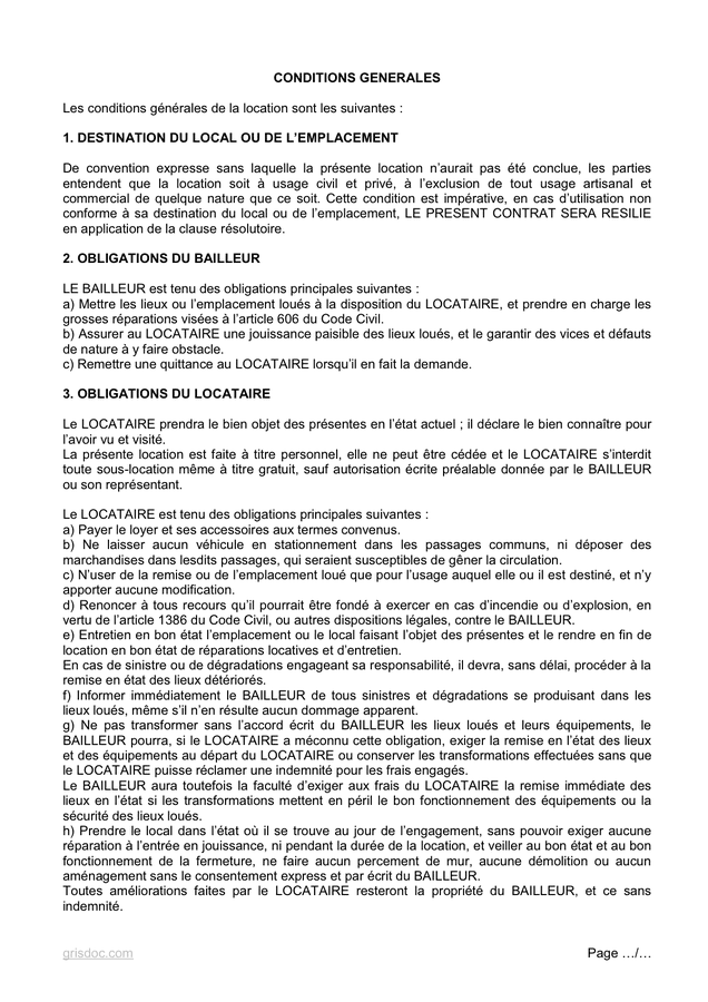 Modelé de contrat parking - DOC, PDF - page 2 sur 5