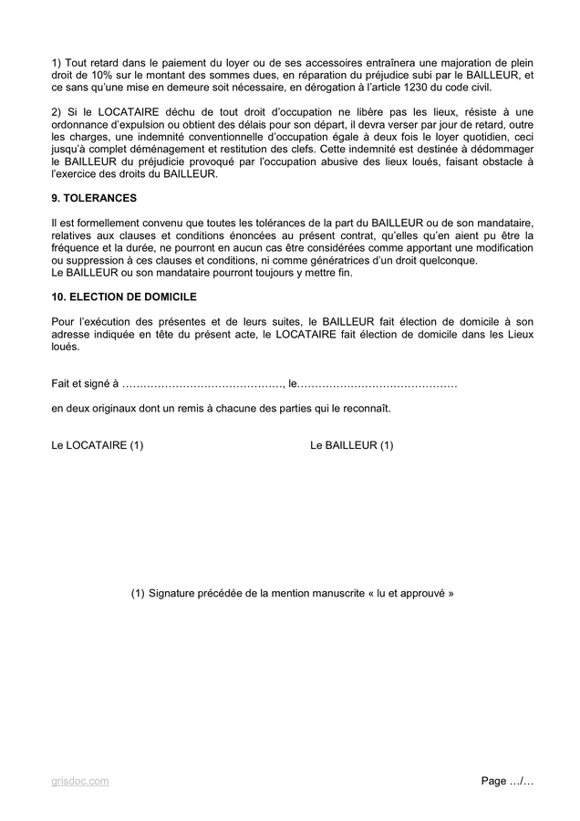 Modelé de contrat parking - DOC, PDF - page 4 sur 5