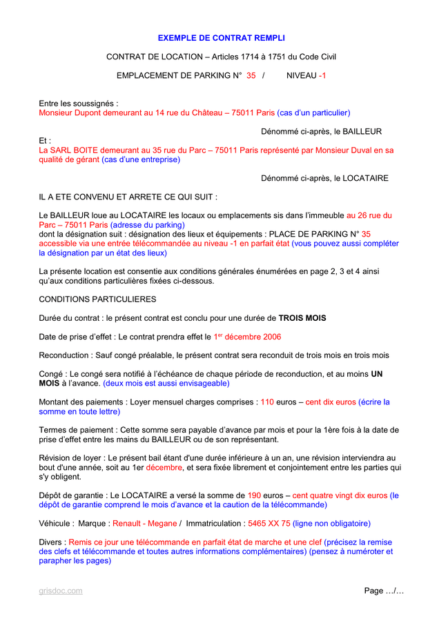 Comment Établir Un Contrat De Location De Parking – VYIEML