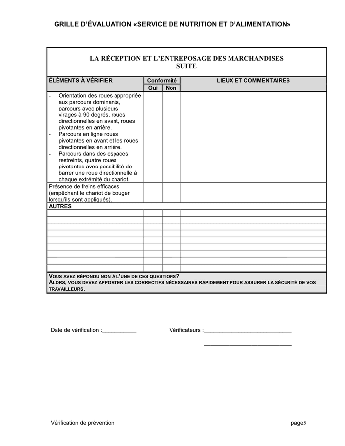Grille d'évaluation service de nutrition et d'alimentation - DOC, PDF ...