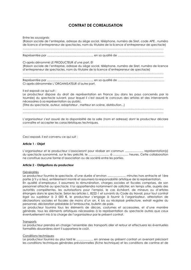 Modèle de contrat - téléchargement gratuit documents PDF, Word et Excel