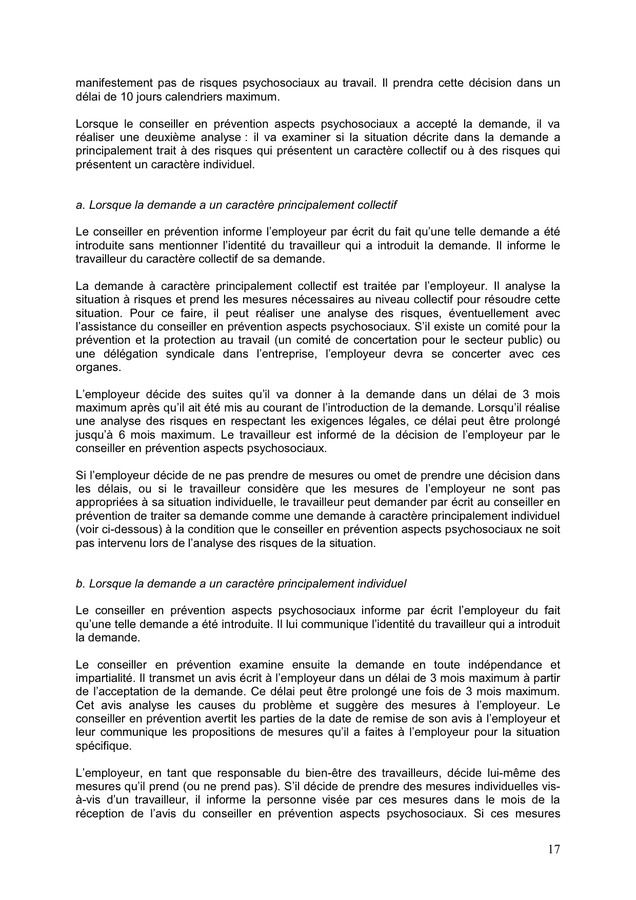 Modèle de règlement de travail (Belgique) - DOC, PDF - page 17 sur 31