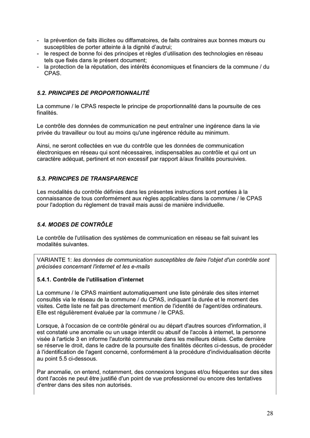 Modèle de règlement de travail (Belgique) - DOC, PDF - page 28 sur 31