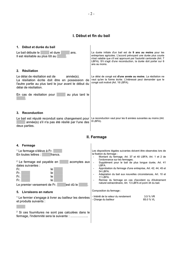Modelé de contrat de bail a ferme pour entreprise agricole - DOC, PDF ...