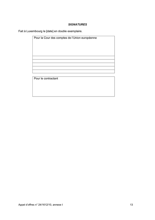 Modelé de contrat cadre - DOC, PDF - page 13 sur 13