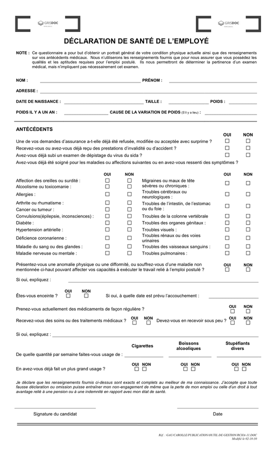 Formulaire de demande d’emploi d'été - DOC, PDF - page 4 sur 4