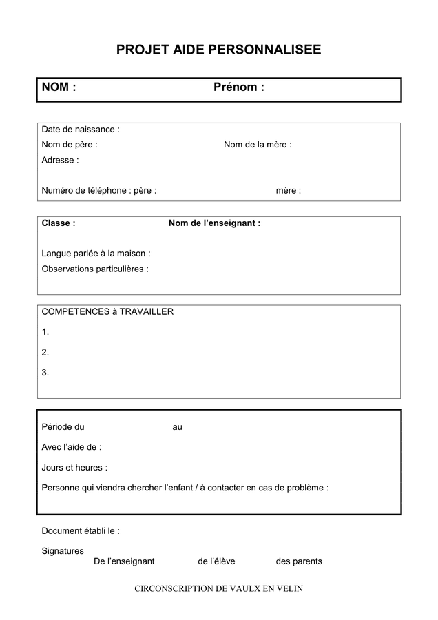 Aide personnalisé - téléchargement gratuit documents PDF, Word et Excel