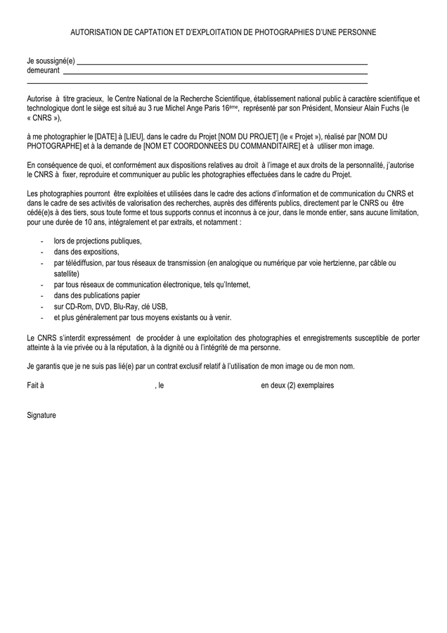 Modelé d'autorisation - téléchargement gratuit documents PDF, Word et Excel