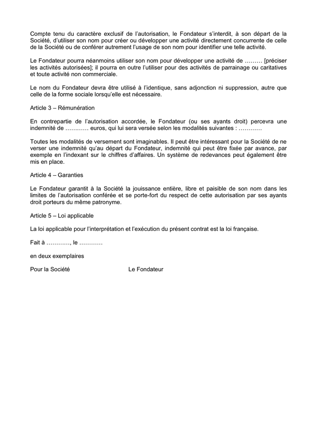 Modèle de contrat de dirigeant de société - DOC, PDF - page 2 sur 2 Modèle de contrat de dirigeant de société - DOC, PDF - page 2 sur 2