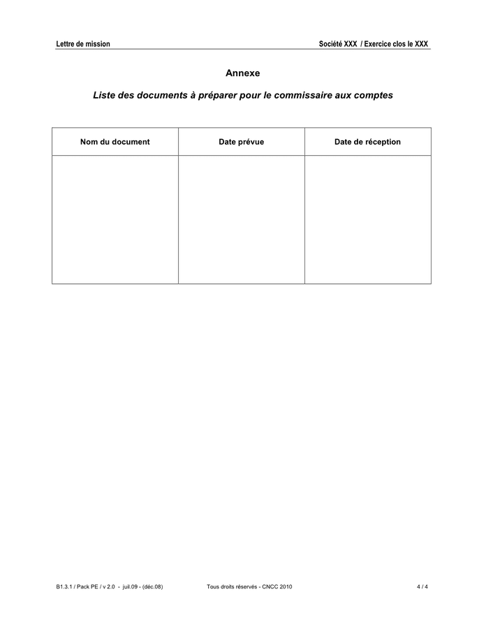 Modelé de lettre de mission - DOC, PDF - page 4 sur 4