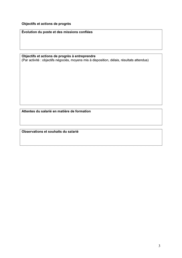 Fiche d’entretien individuel annuel - DOC, PDF - page 3 sur 3