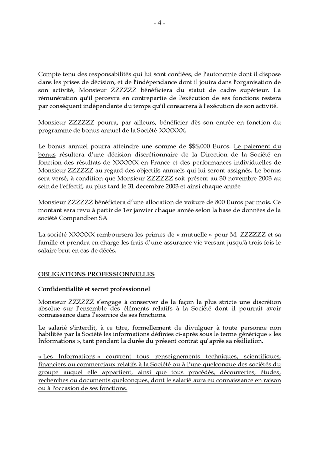 Modele de CDI directeur commercial - DOC, PDF - page 4 sur 10