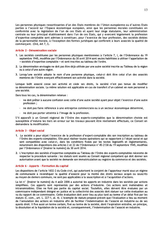 SAS expertise comptable - exemple de statuts - DOC, PDF - page 13 sur 17