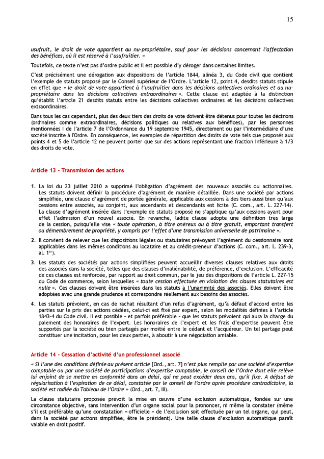 SAS expertise comptable - exemple de statuts - DOC, PDF - page 15 sur 17