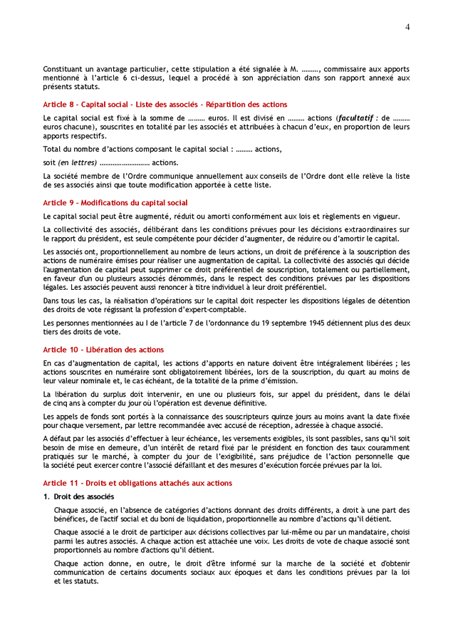 SAS expertise comptable - exemple de statuts - DOC, PDF - page 4 sur 17