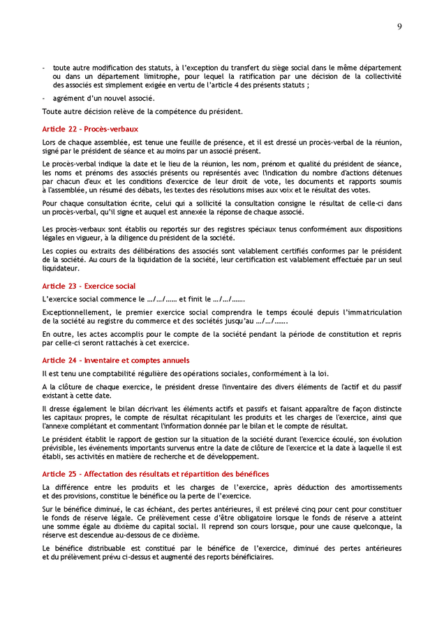 SAS expertise comptable - exemple de statuts - DOC, PDF - page 9 sur 17
