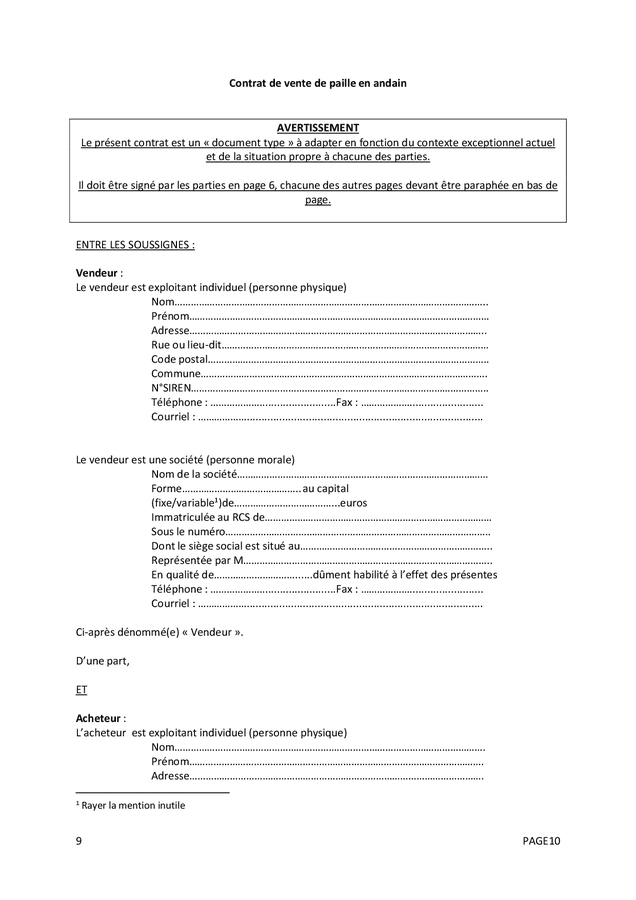 Contrat de vente - téléchargement gratuit documents PDF, Word et Excel