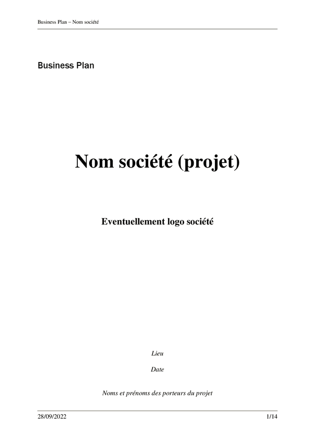 Modelé de business plan - téléchargement gratuit documents PDF, Word et ...