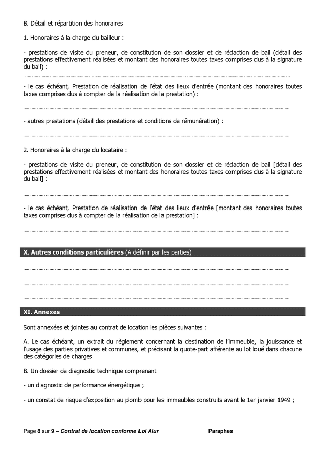 Exemple de contrat type de location ou de colocation - logement non ...