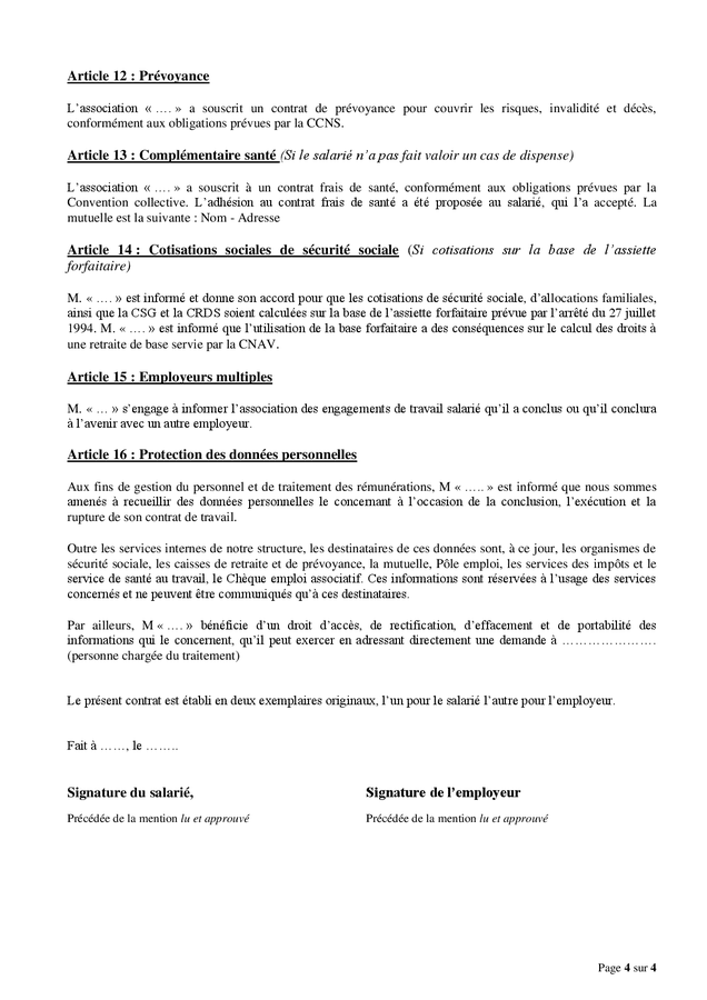 Modele CDI intermittent pour l'emploi d'un animateur - DOC, PDF - page ...