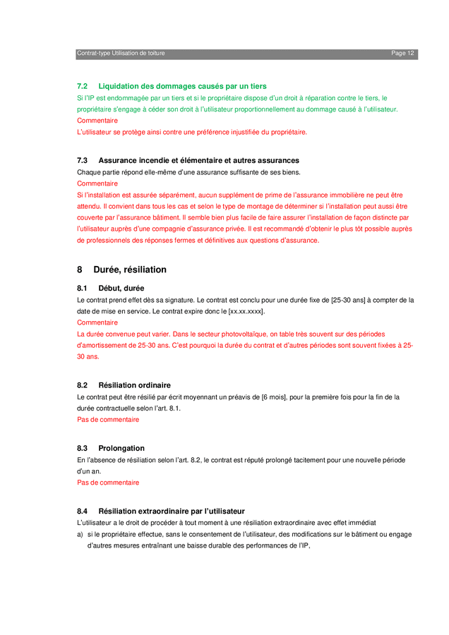 Modele contrat - une toiture pour l'exploitation d'une installation ... Modele contrat - une toiture pour l'exploitation d'une installation ...
