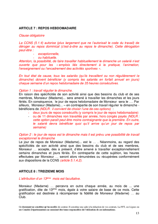 Modele de CDD pour remplacement d'un salarie absent - DOC, PDF - page 13 sur 18
