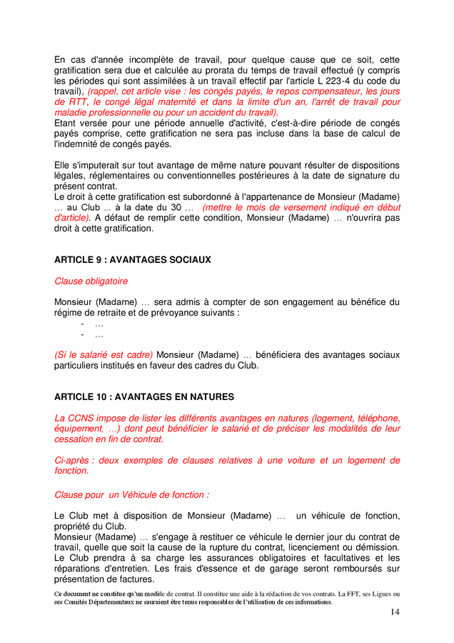 Modele de CDD pour remplacement d'un salarie absent - DOC, PDF - page 14 sur 18