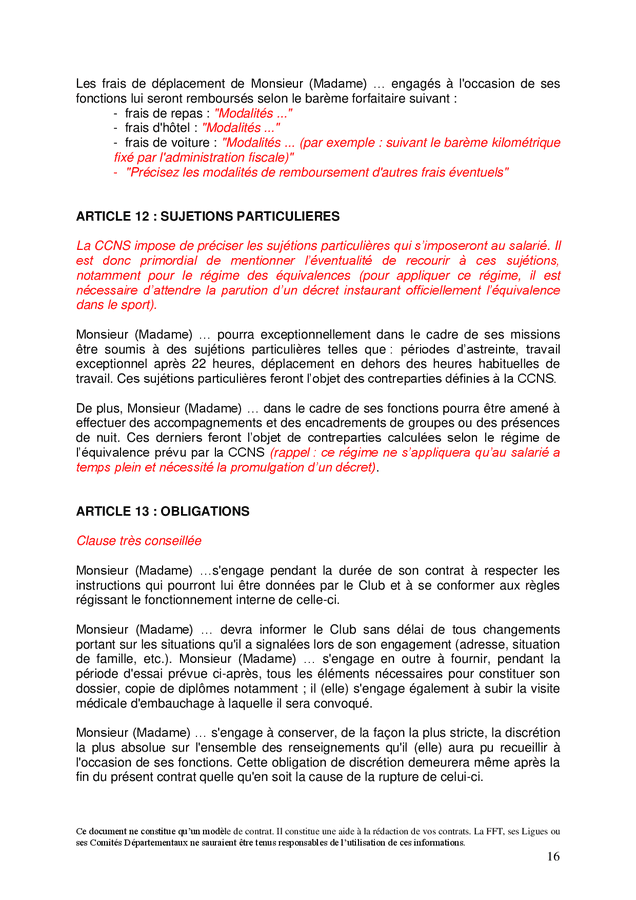 Modele de CDD pour remplacement d'un salarie absent - DOC, PDF - page 16 sur 18