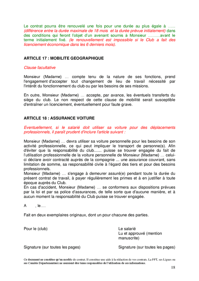Modele de CDD pour remplacement d'un salarie absent - DOC, PDF - page 18 sur 18