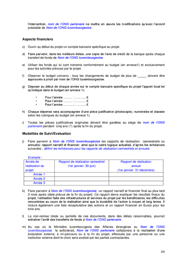 Protocole d'accord pour la cogestion de projet (Luxembourg) - DOC, PDF ...