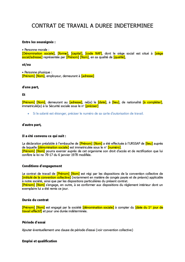 Model CDI simplifié - DOC, PDF - page 1 sur 3