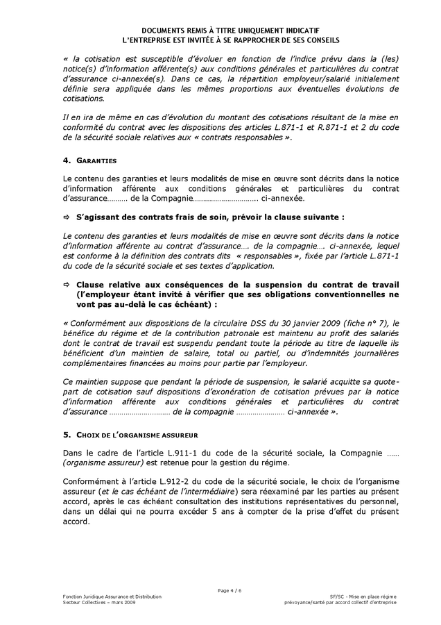 Modèle d'accord collectif de prévoyance sante - DOC, PDF - page 4 sur 6