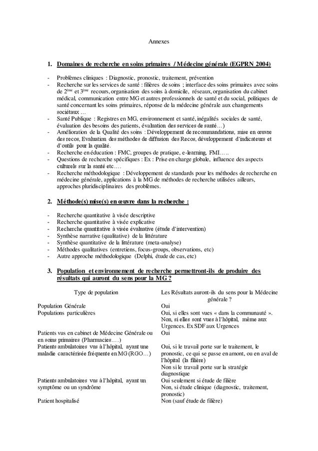 Grille d'evaluation des projets de recherche en medecine generale - DOC ...
