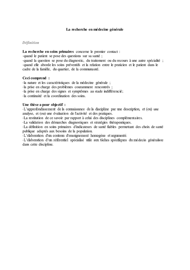 Grille d'evaluation des projets de recherche en medecine generale - DOC ...