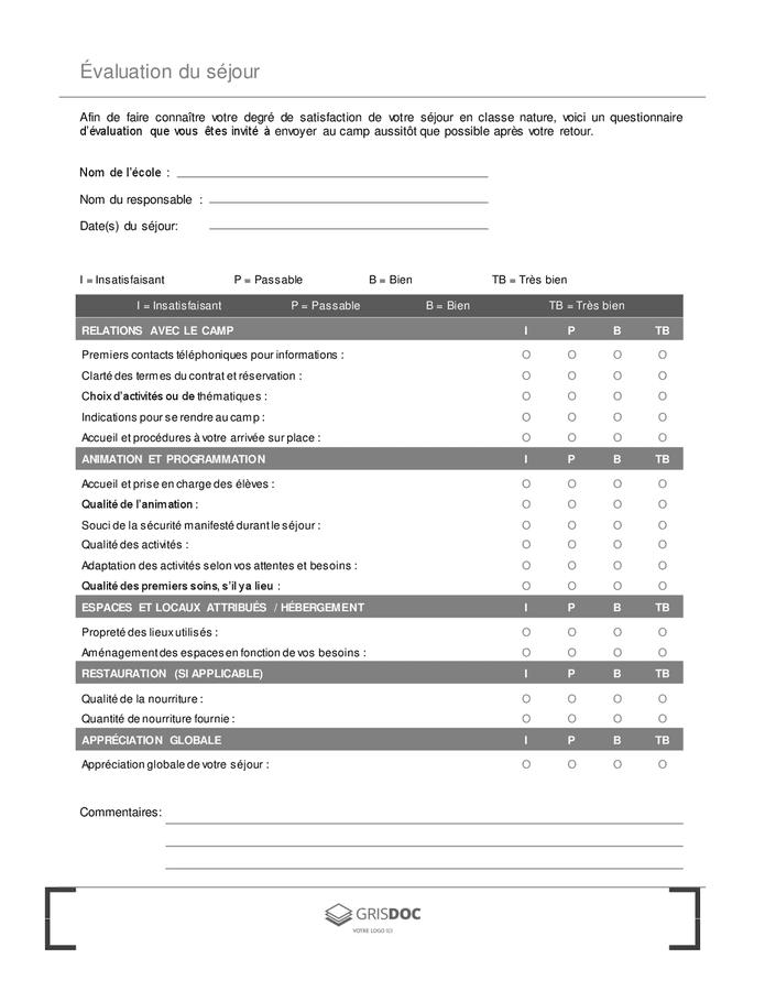 Fiche d'evaluation - téléchargement gratuit documents PDF, Word et Excel Fiche d'evaluation - téléchargement gratuit documents PDF, Word et Excel