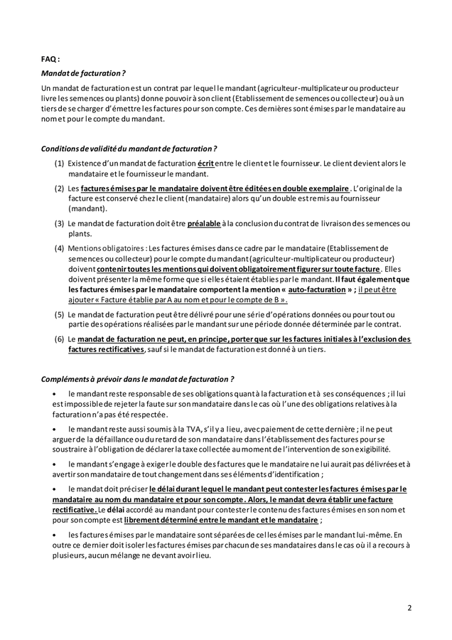 Exemple de mandat de facturation - DOC, PDF - page 2 sur 3