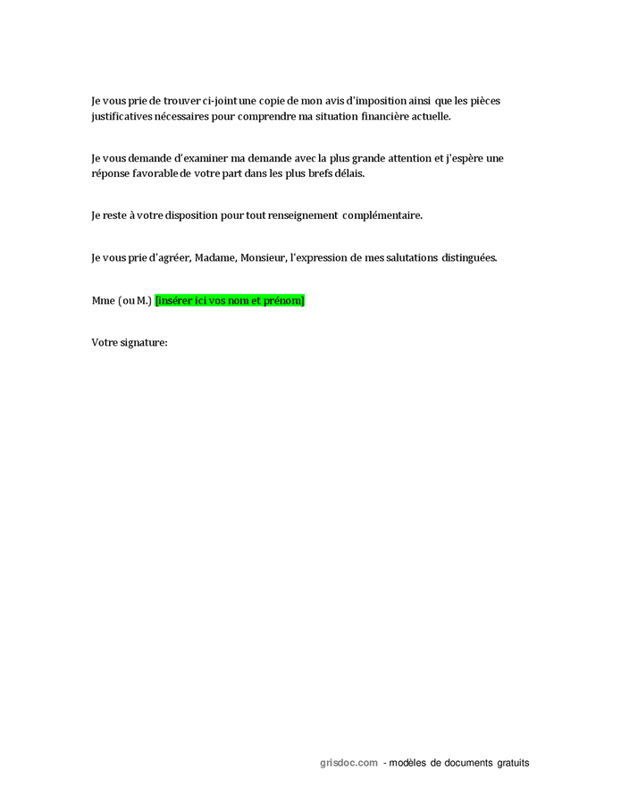 Demande de remise d'impôt - DOC, PDF - page 2 sur 2 Demande de remise d'impôt - DOC, PDF - page 2 sur 2