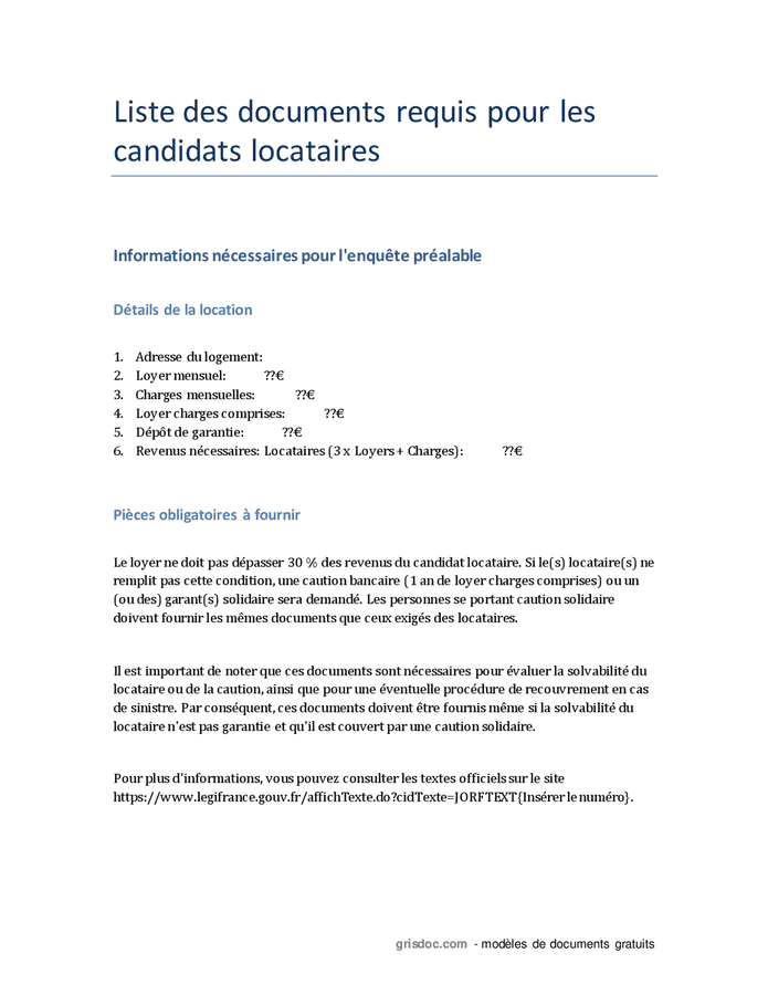 Fiche renseignement locataire - DOC, PDF - page 1 sur 2