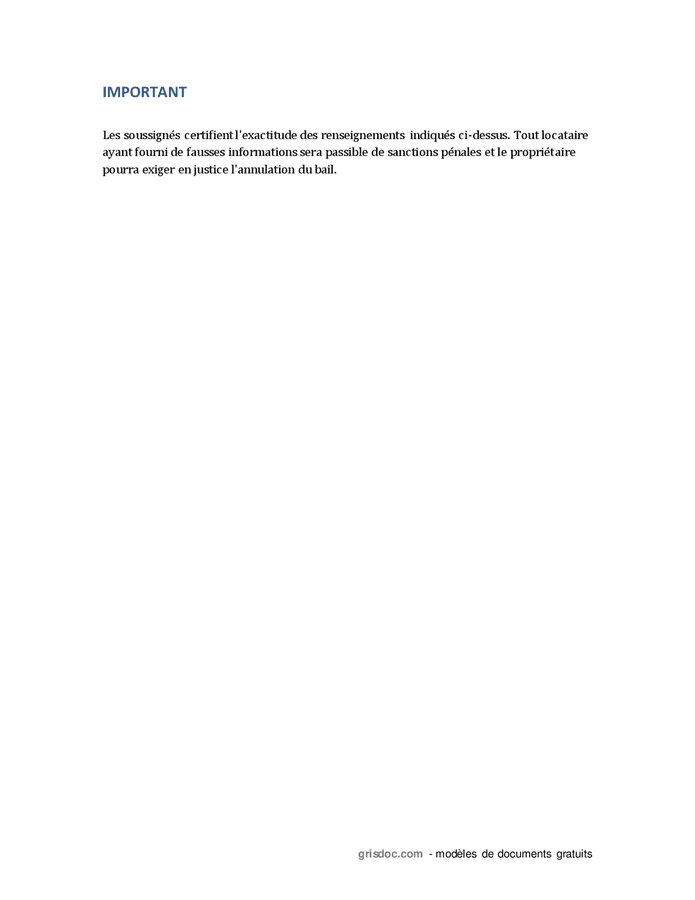 Fiche renseignement locataire - DOC, PDF - page 2 sur 2