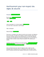 Avertissement pour non-respect des règles de sécurité - DOC, PDF - page ...