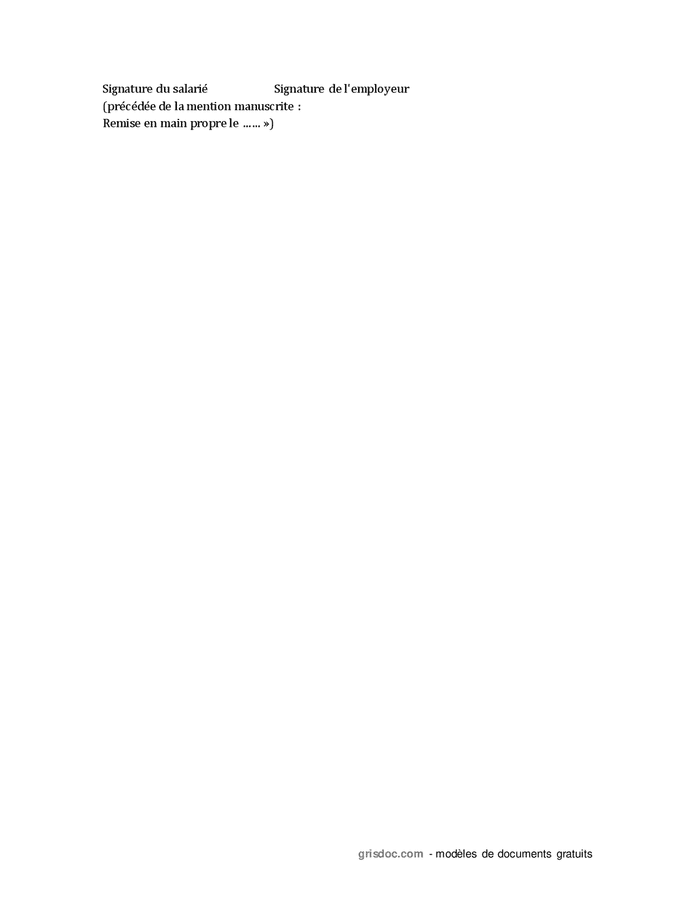 Dispense de préavis en cas de démission - DOC, PDF - page 3 sur 3