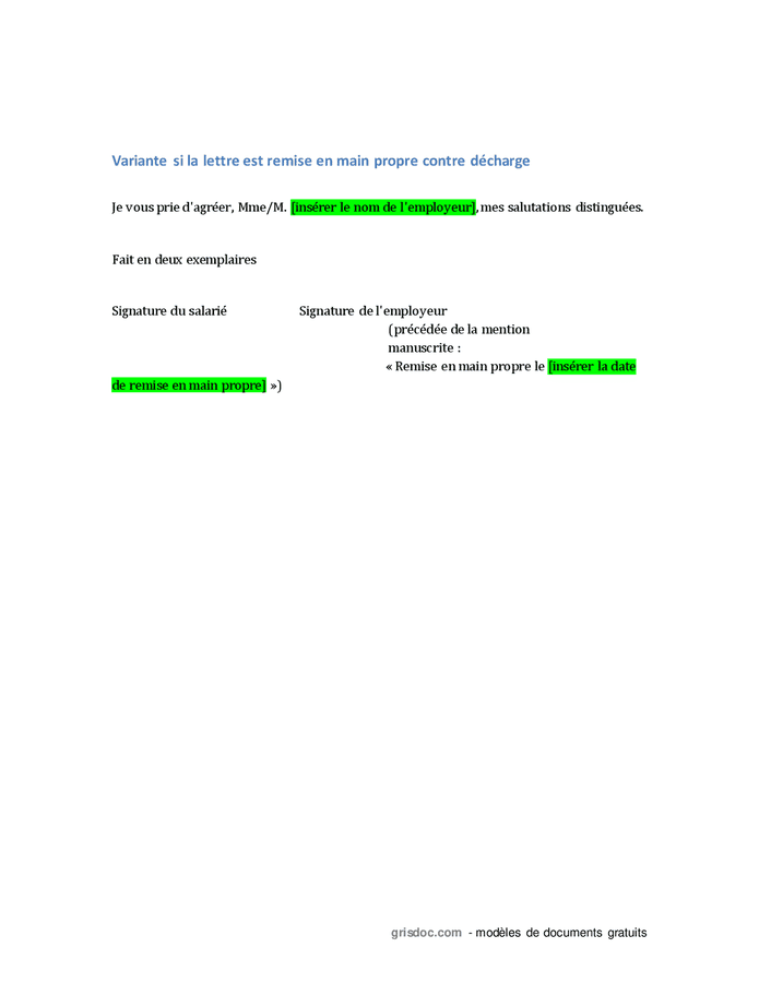 Rupture de la période d'essai par le salarié - DOC, PDF - page 2 sur 2