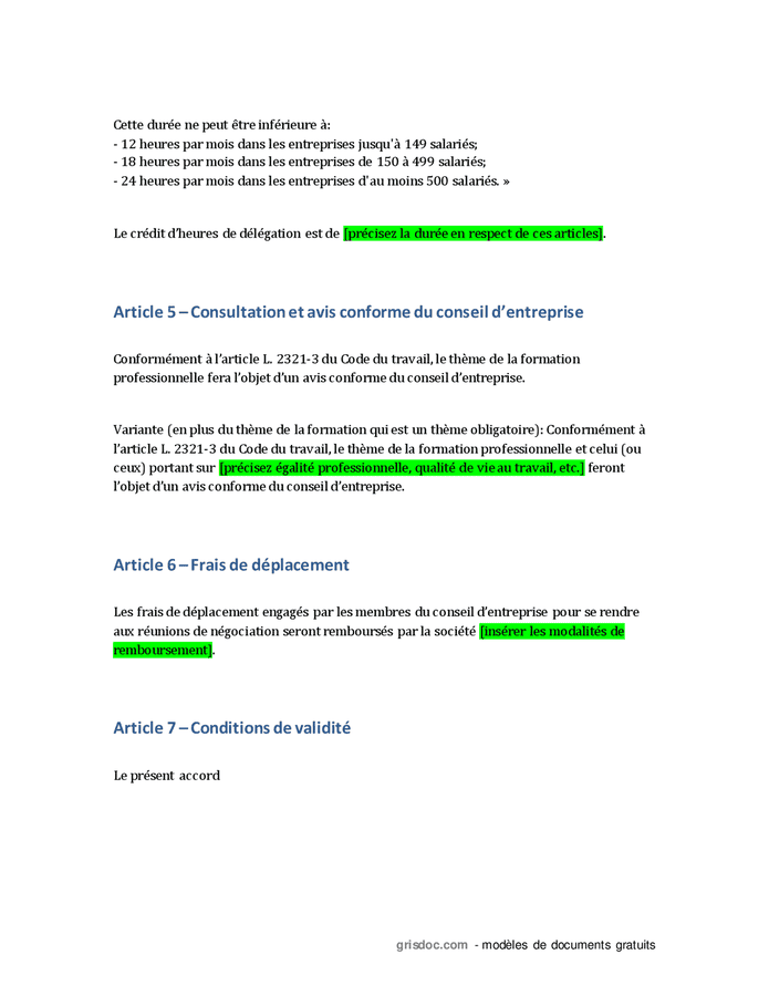 Accord collectif de mise en place du conseil d’entreprise - DOC, PDF ...